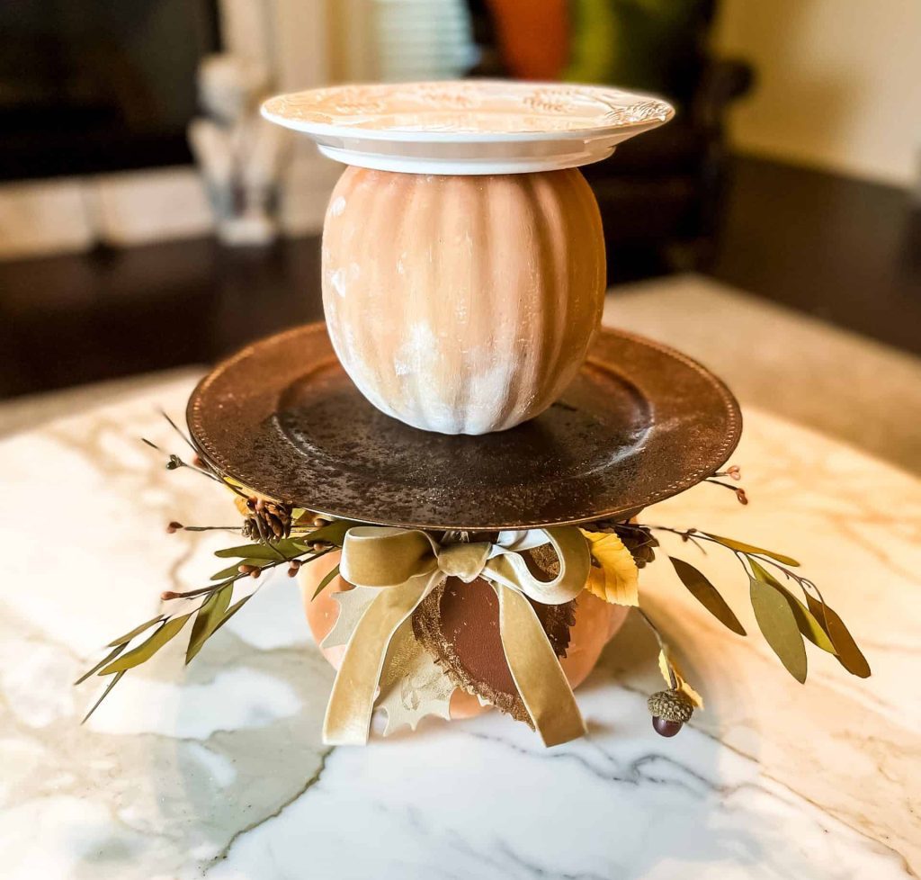 How to Make a Tiered Tray Using Pumpkins - Amy Sadler Designs
