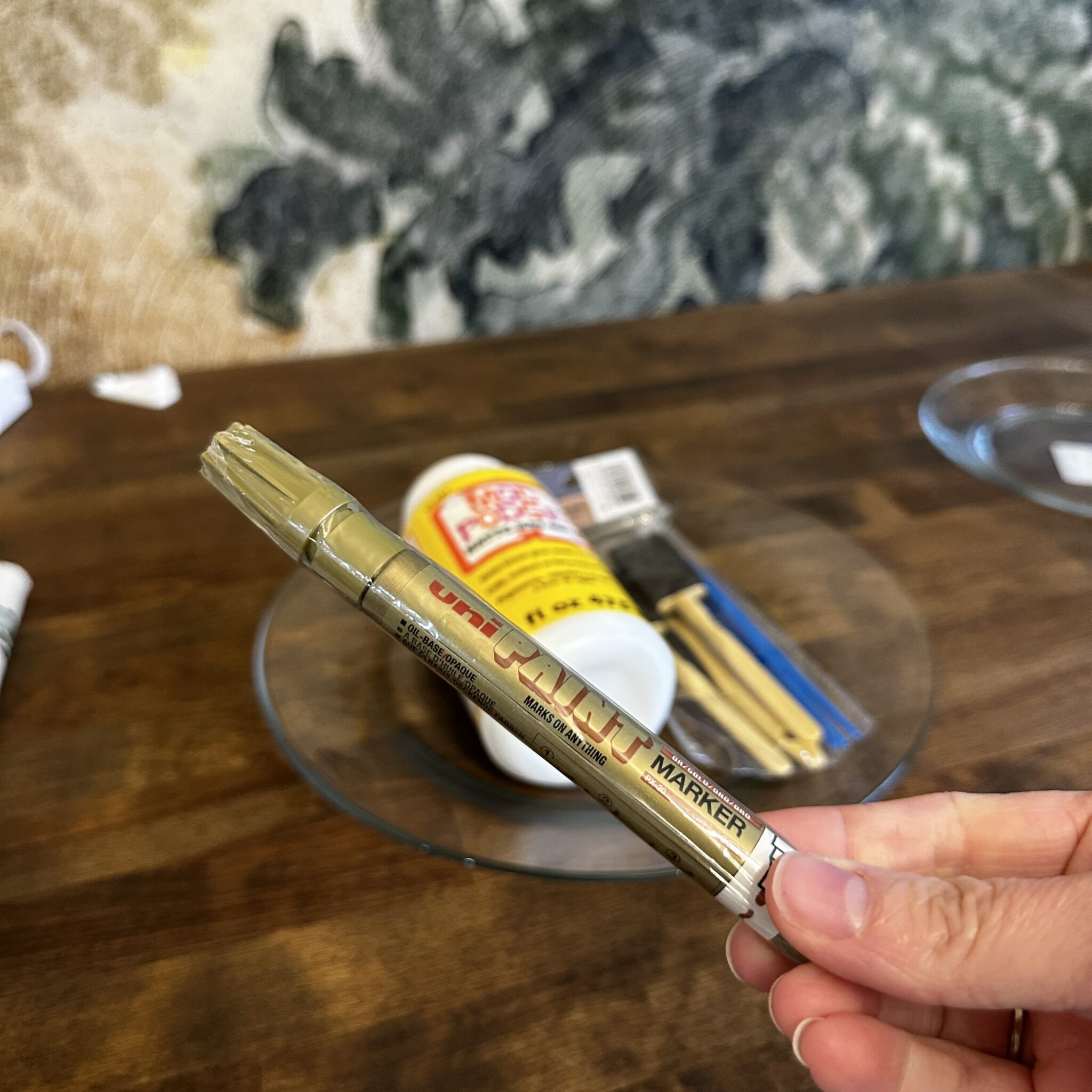 Chinoiserie Chic: Decoupage Dollar Tree Glass Plates with Fabric ...