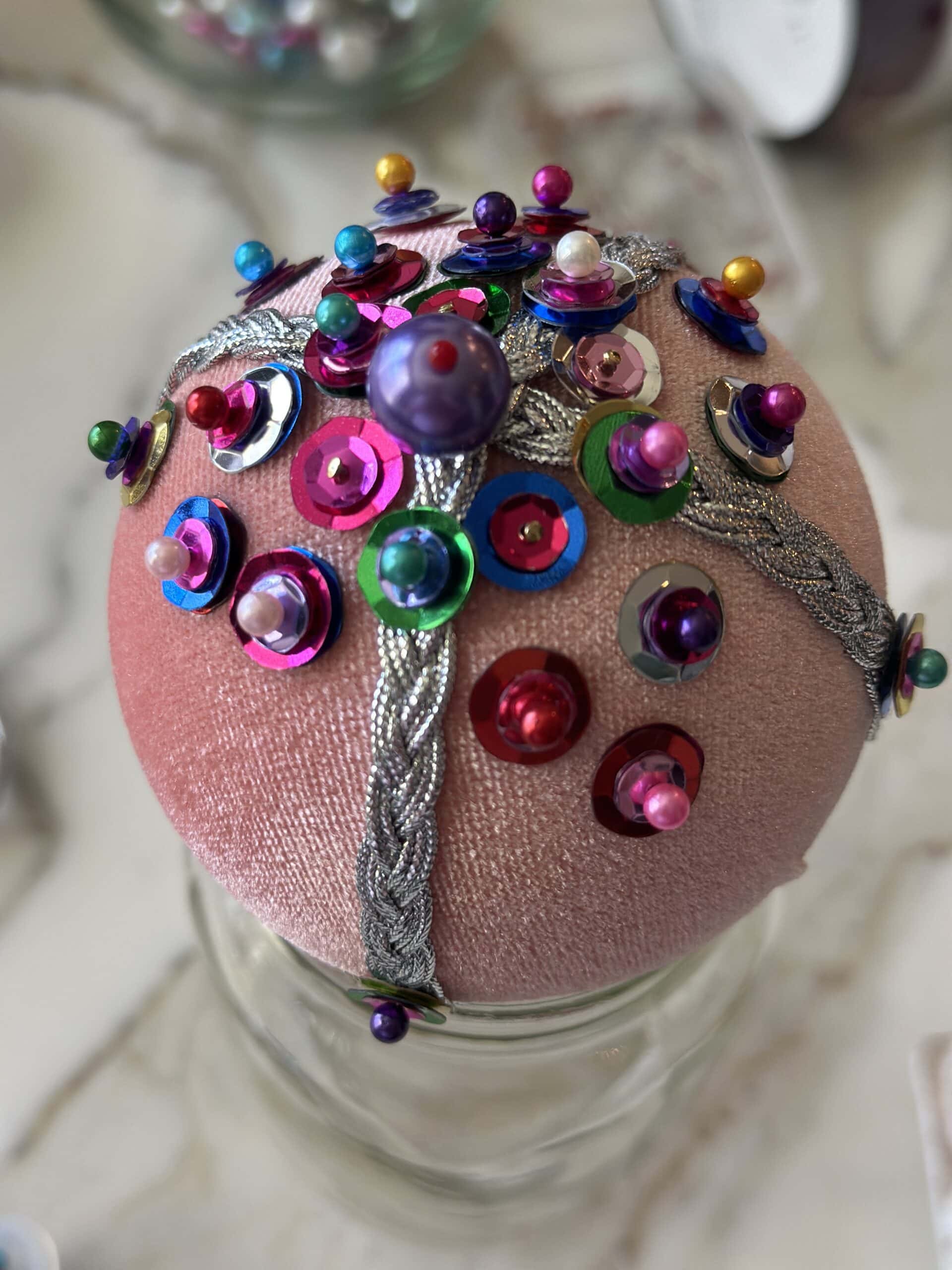 Easy and Elegant: How to Make Chic Velvet Sequin Christmas Ornaments ...