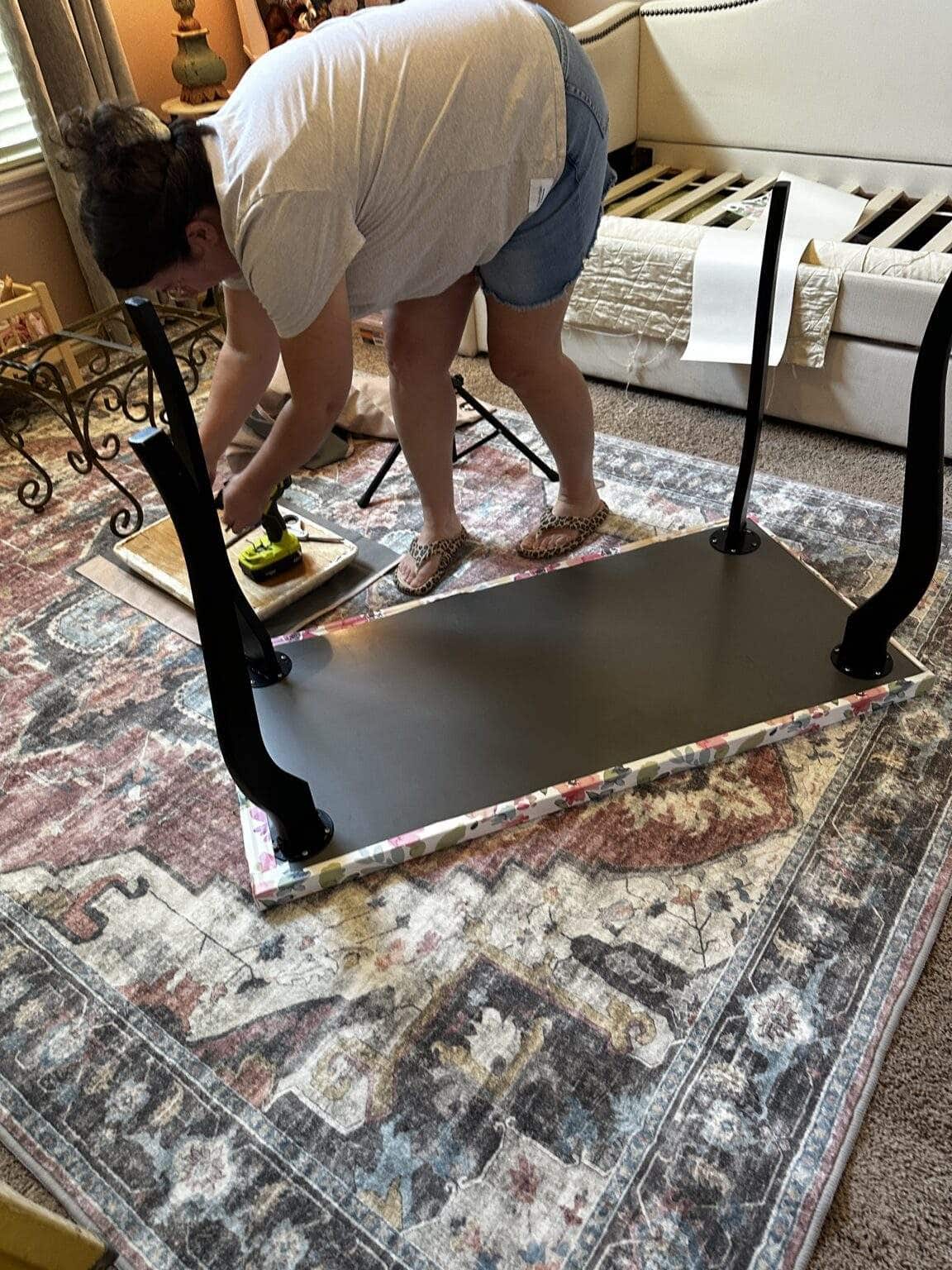 How To Transform A Table with Peel and Stick Wallpaper - Amy Sadler Designs