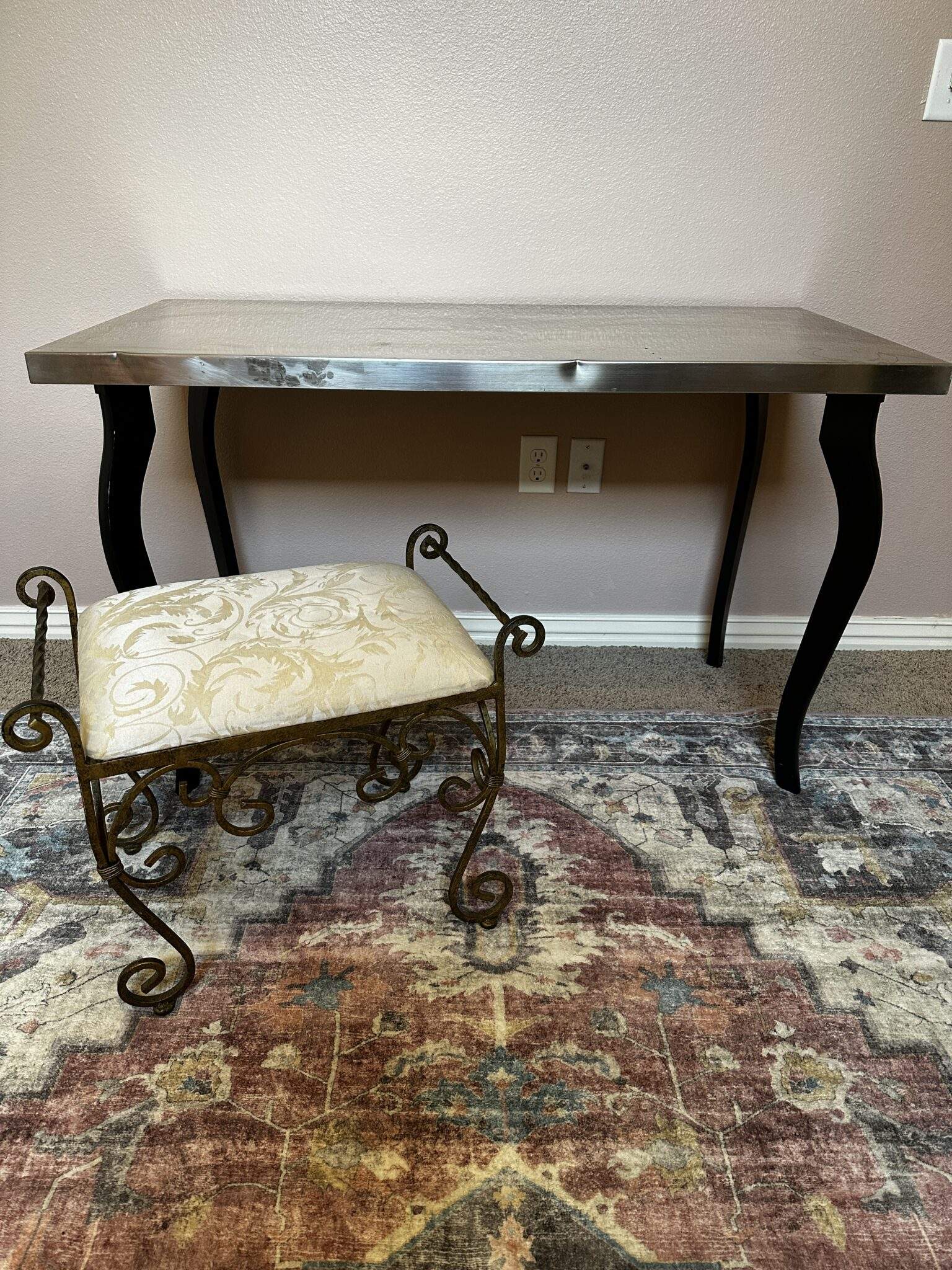 How To Transform A Table with Peel and Stick Wallpaper - Amy Sadler Designs