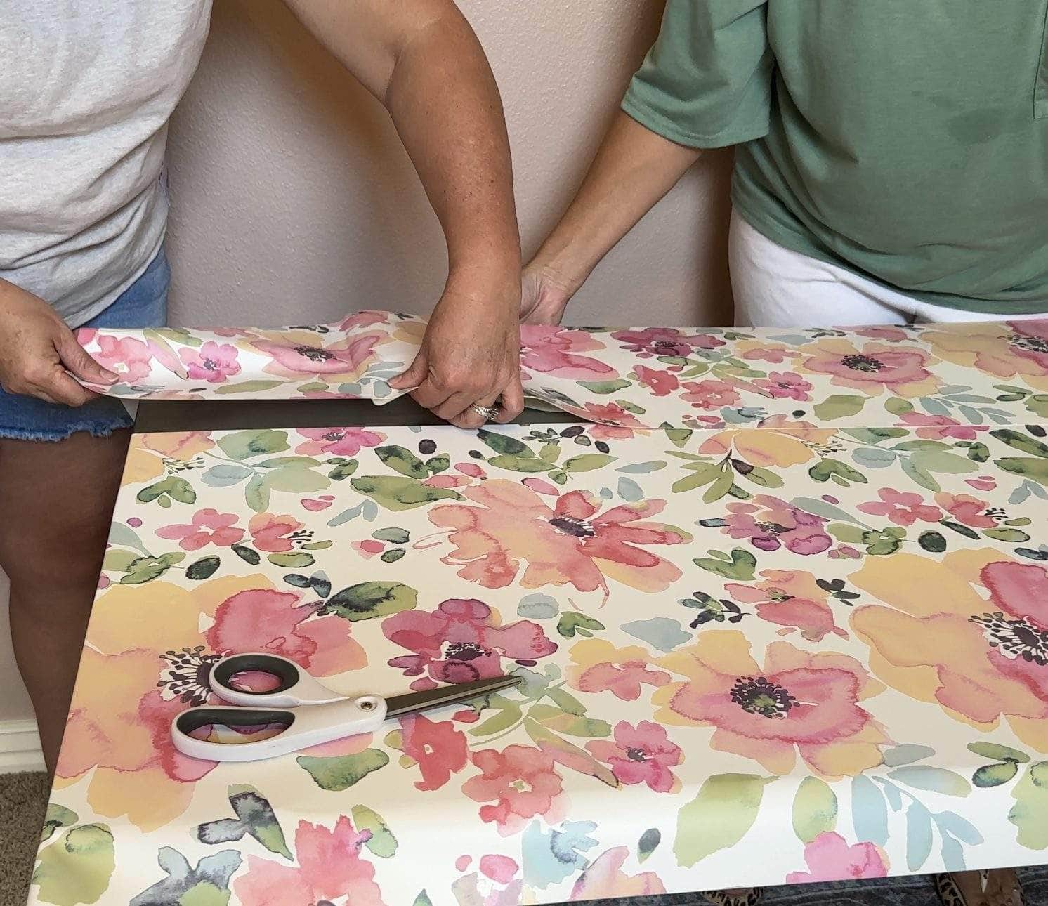 How To Transform A Table with Peel and Stick Wallpaper - Amy Sadler Designs