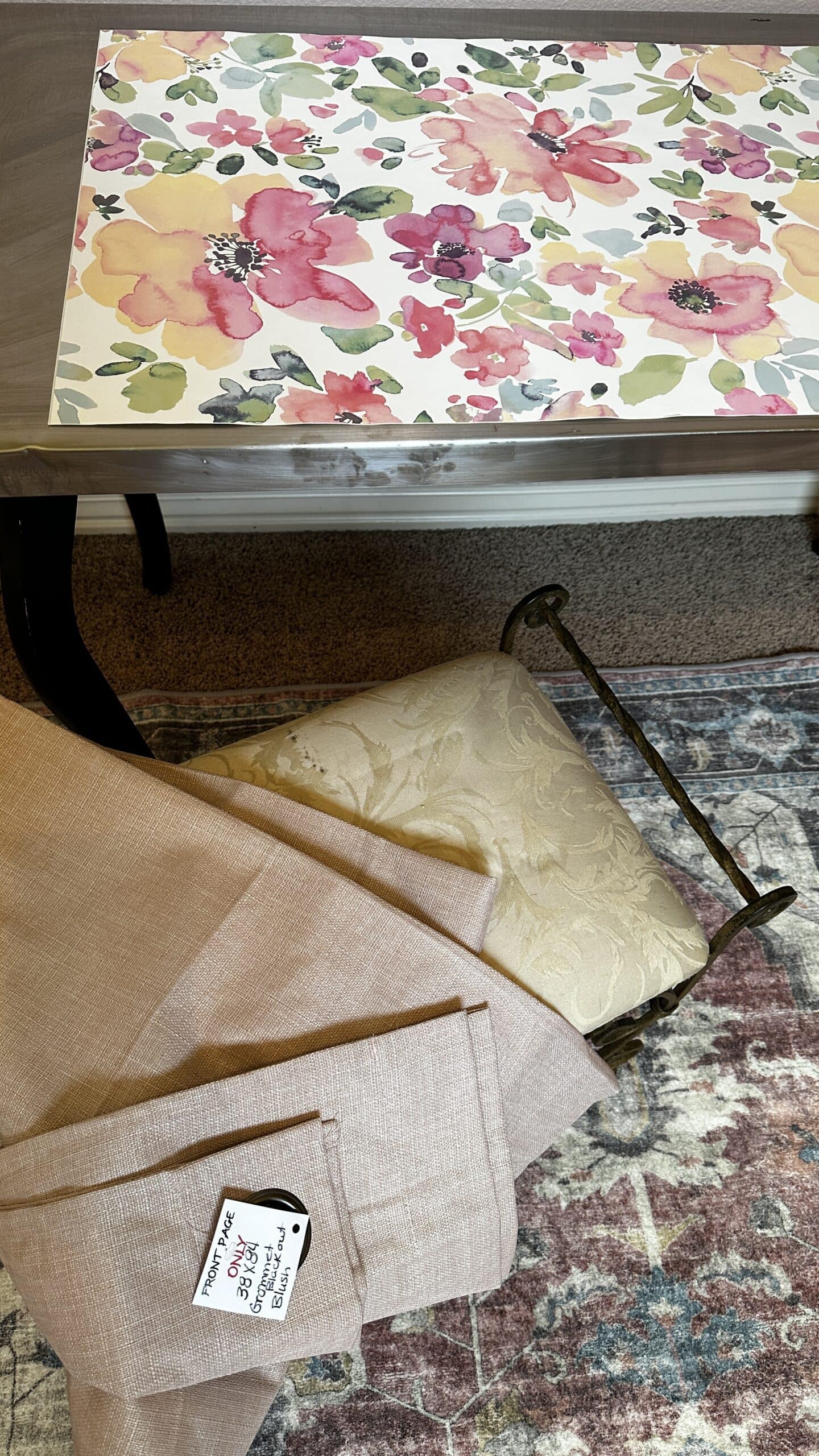How To Transform A Table with Peel and Stick Wallpaper - Amy Sadler Designs